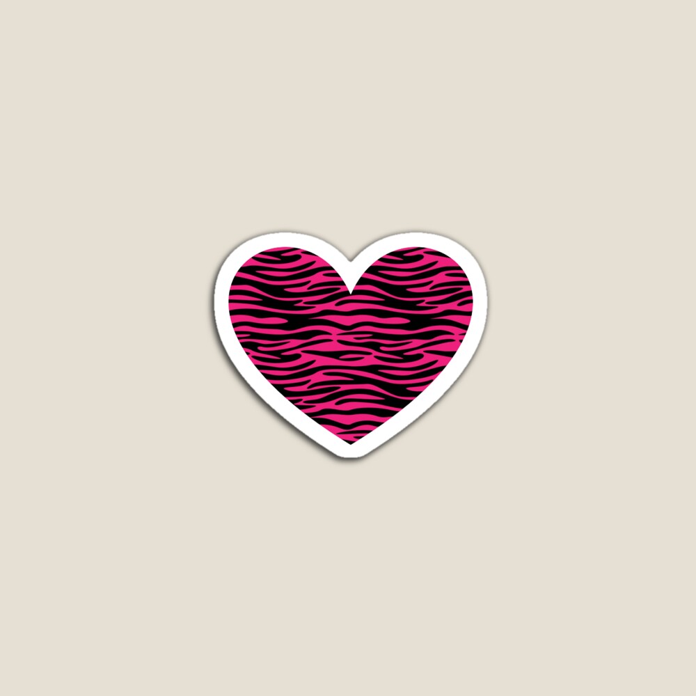 Hot Pink Heart Zebra Background
