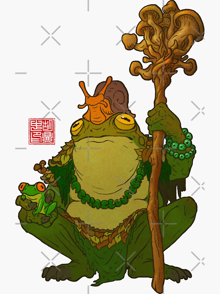 "Frog Druid Shaman Witch Doctor" Sticker for Sale by DingHuArt | Redbubble