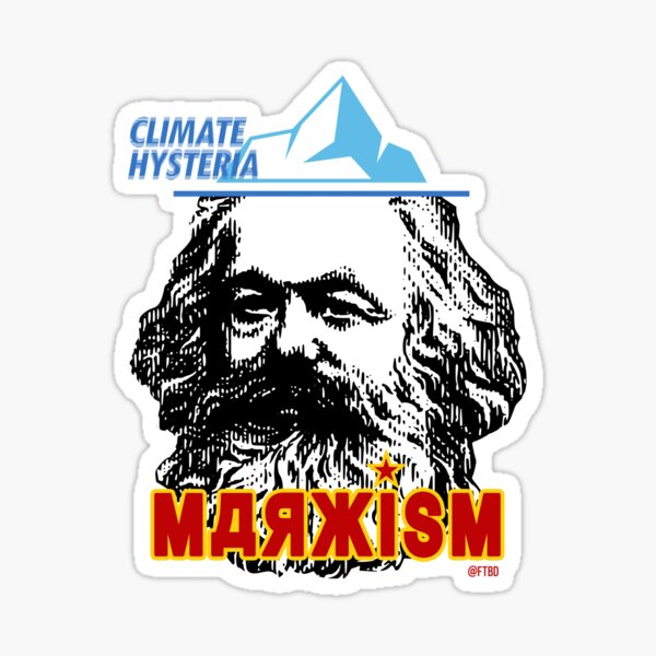 "Climate Hysteria Marxism | Iceberg" Sticker for Sale by TrippyCoffee ...