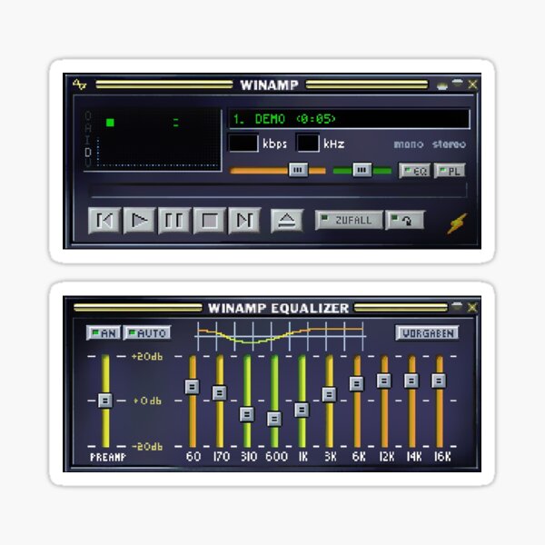 "Winamp classic" Sticker for Sale by Eurozerozero | Redbubble
