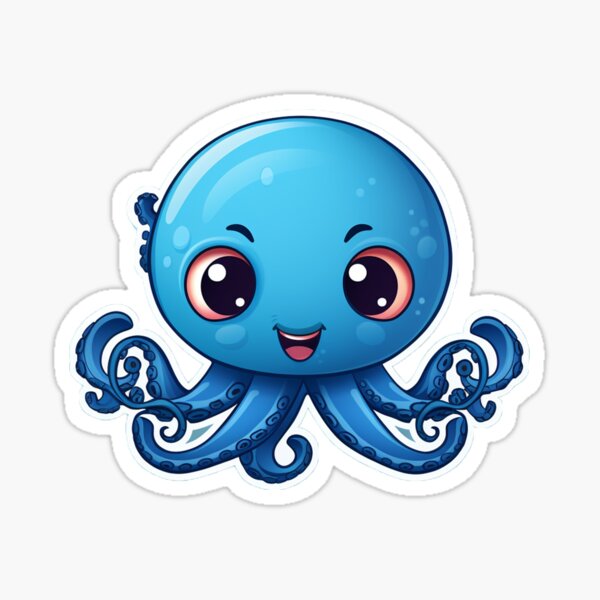 "Cute cartoon octopus" Sticker for Sale by Stickermagician | Redbubble