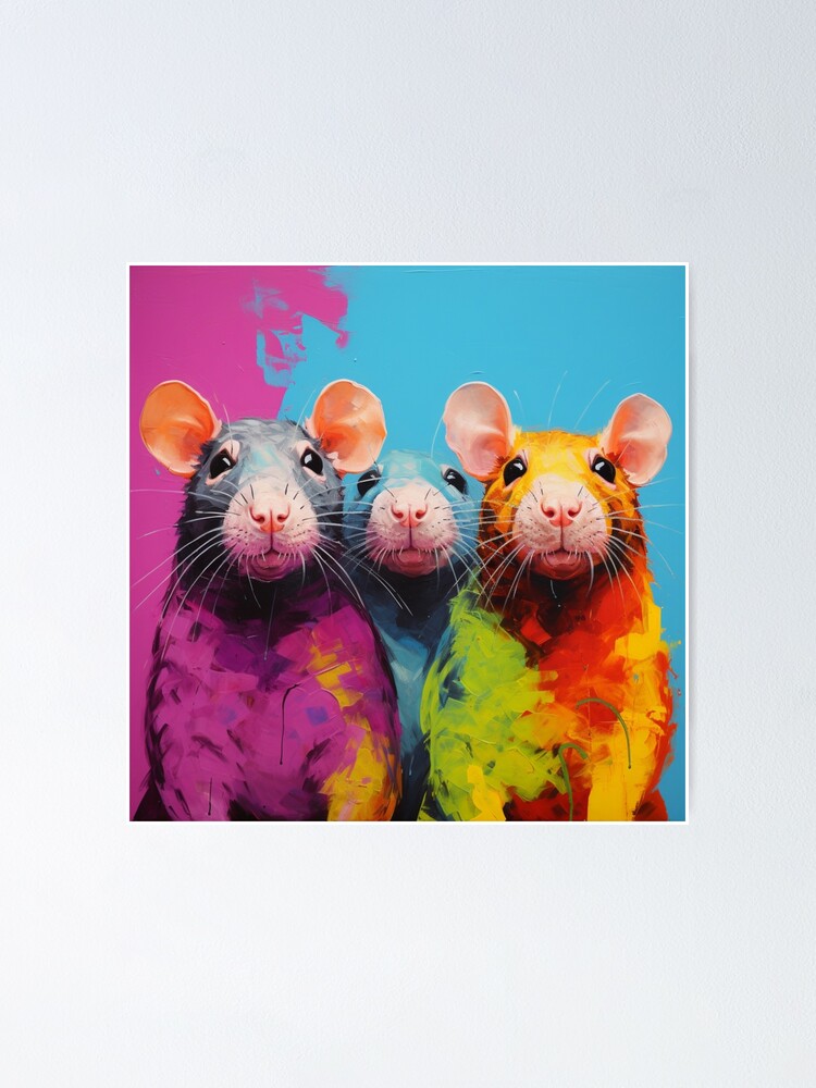 "Cute Rats - Funny Rat Pop Art" Poster for Sale by SergiiKlumenko ...