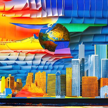 "Cityscape Collage Vol 5" Sticker for Sale by Artekinium | Redbubble