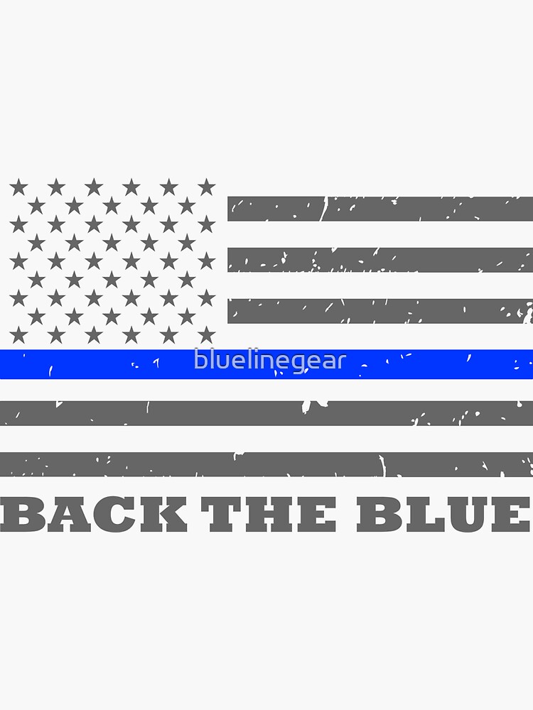 "Back The Blue Thin Blue Line American Flag Police Officer Gift ...