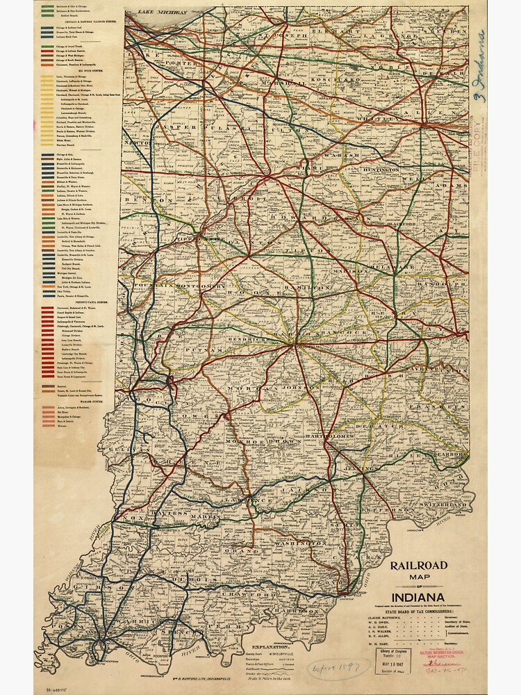 Indiana Railroad Map Merch & Gifts for Sale | Redbubble