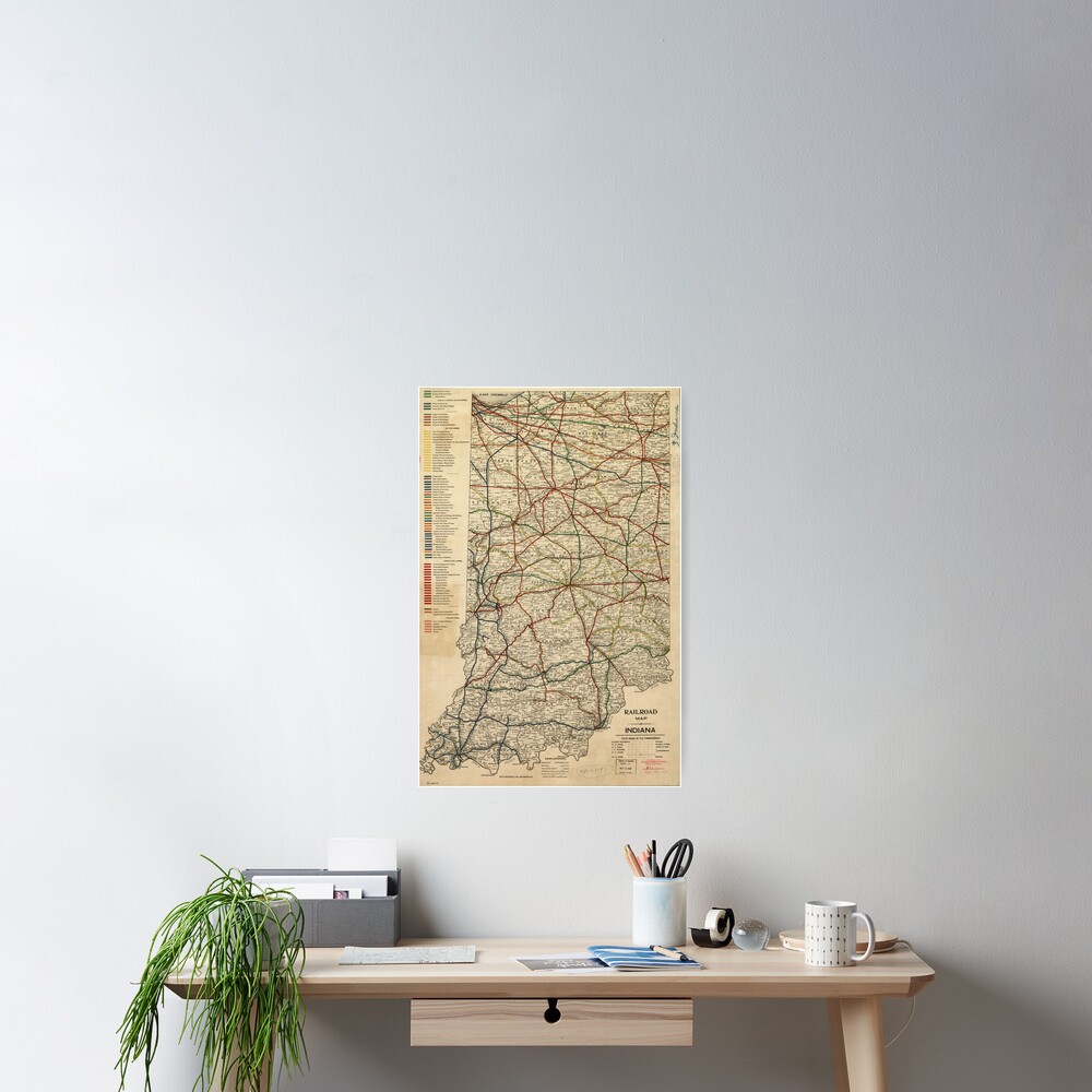"Vintage Map of The Indiana Railroad System (1896)" Poster for Sale by ...