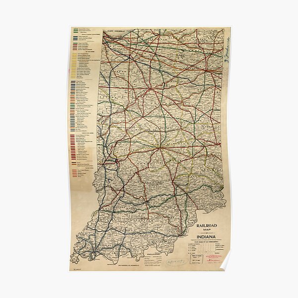 "Vintage Map of The Indiana Railroad System (1896)" Poster for Sale by ...