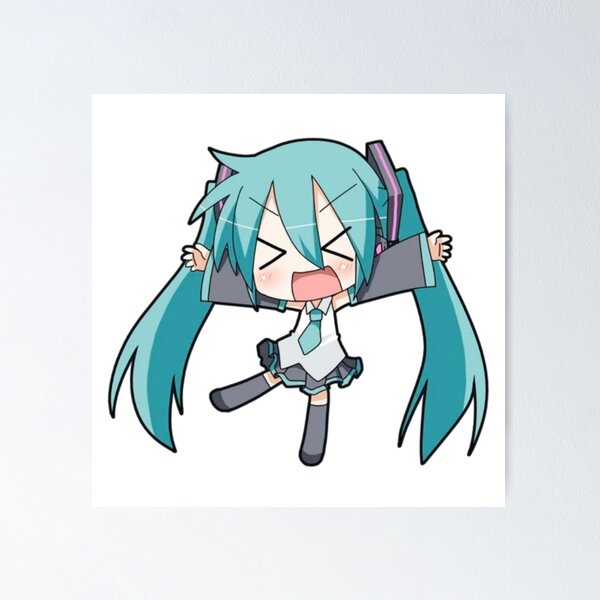 "Hatsune Miku cute anime sticker" Poster for Sale by lelemoondae ...