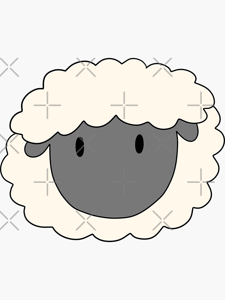 "Cute Sheep Face" Sticker for Sale by SaradaBoru | Redbubble