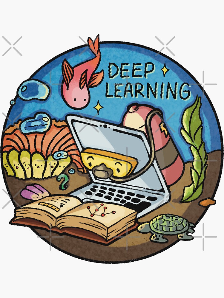 "Deep Learning Laptop Pun Sticker" Sticker for Sale by ShelliesWorld ...