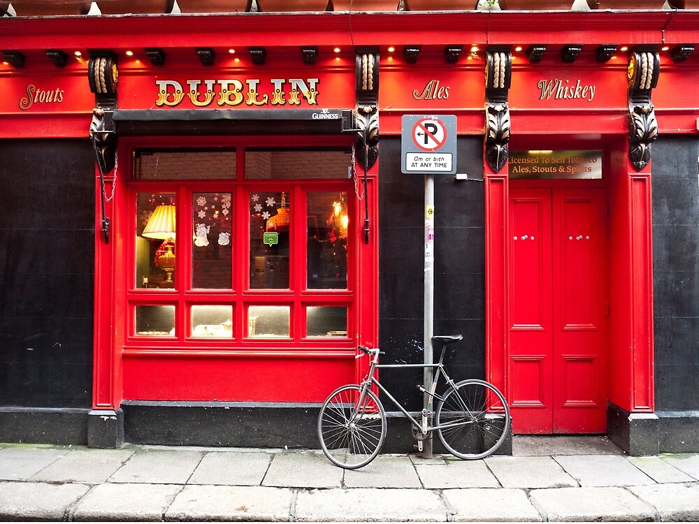"Red Dublin Pub" by Rae Tucker | Redbubble