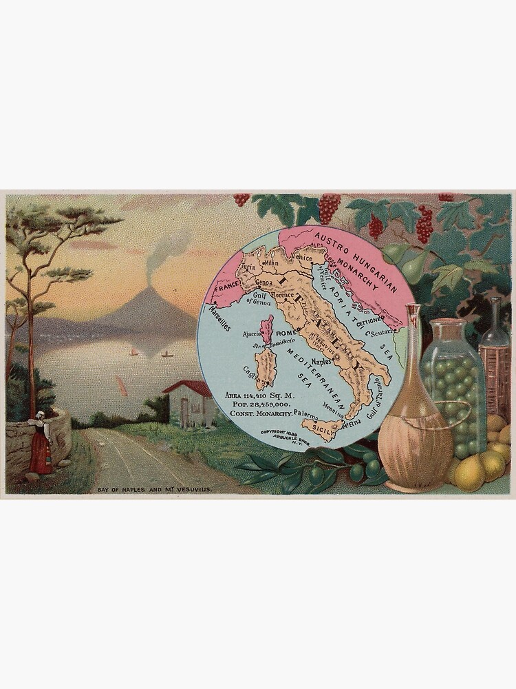 "Vintage Map of Italy with Illustrations (1890)" Poster for Sale by ...