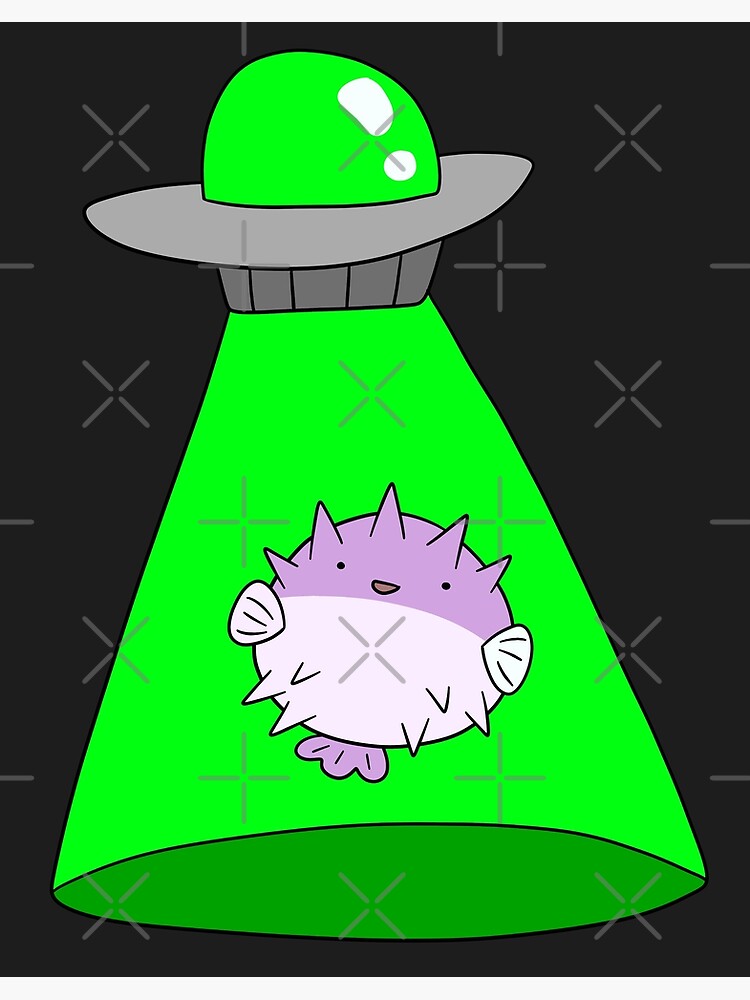 "Pufferfish Ufo Alien Abduction" Art Print by SaradaBoru | Redbubble