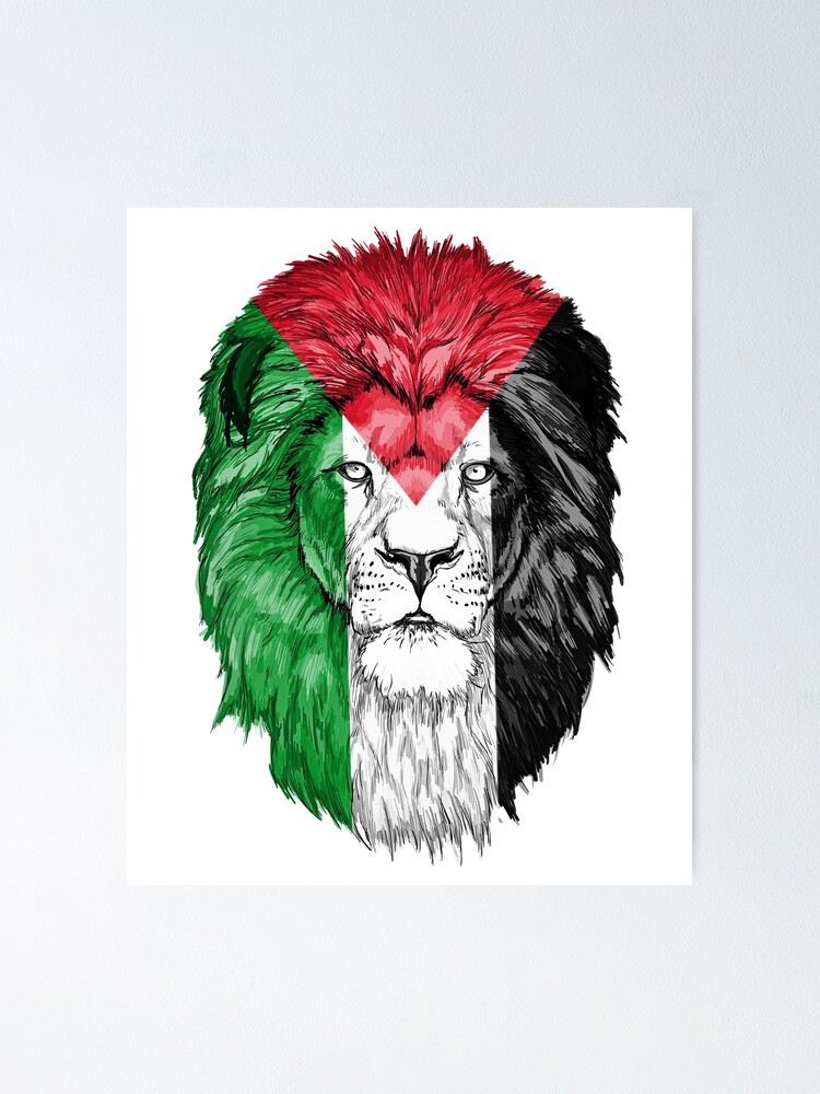 "Lion Flag Of Palestine - Gift For Palestinian From Palestine ...