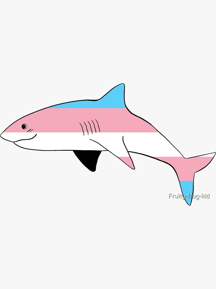 "Trans shark" Sticker for Sale by Fruity-frog-kid | Redbubble
