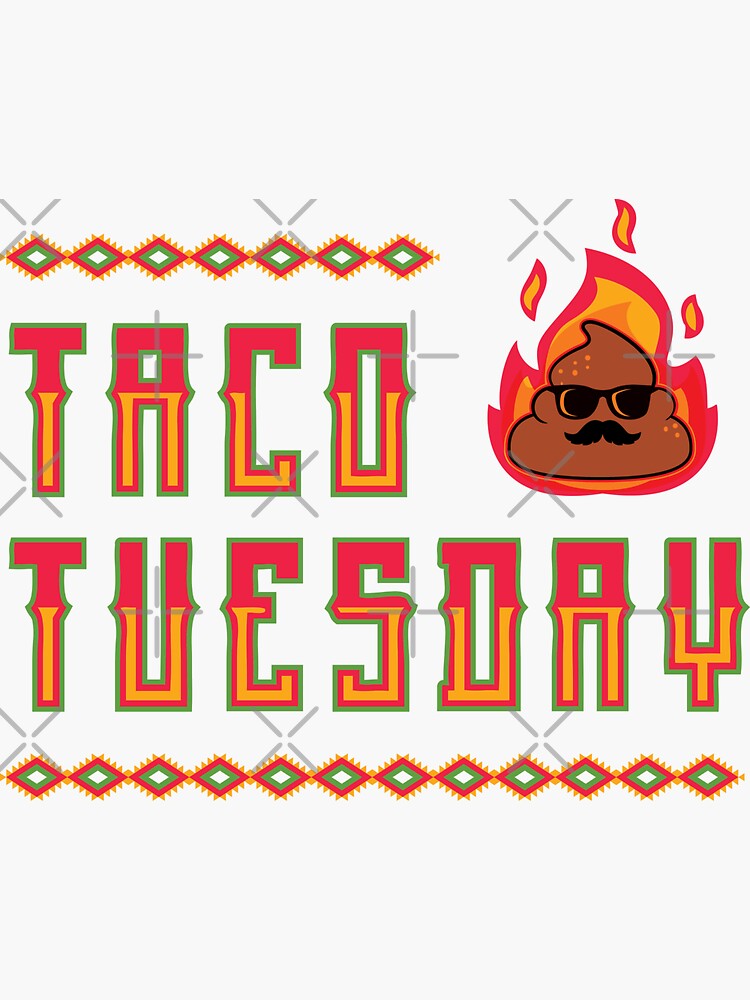 "Taco Tuesday" Sticker for Sale by ThunderboxArt | Redbubble