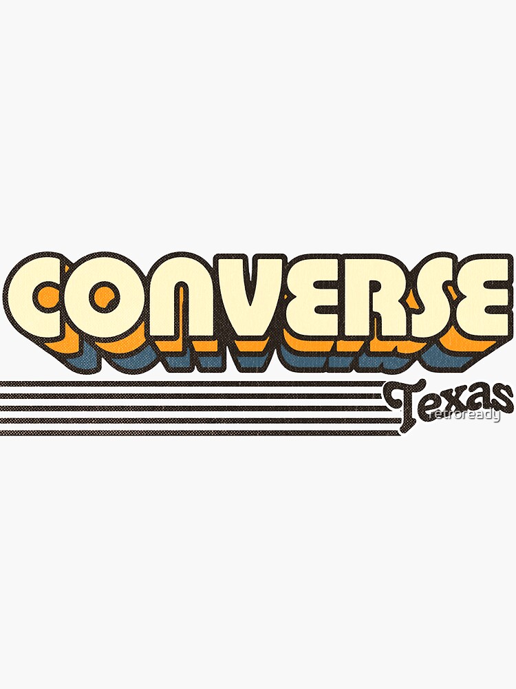 "Converse, Texas | Retro Stripes" Sticker by retroready | Redbubble