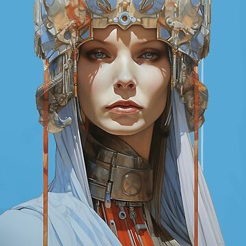 "Hyperborean Priestess - Woman Portrait Inspired by Moebius" Sticker ...