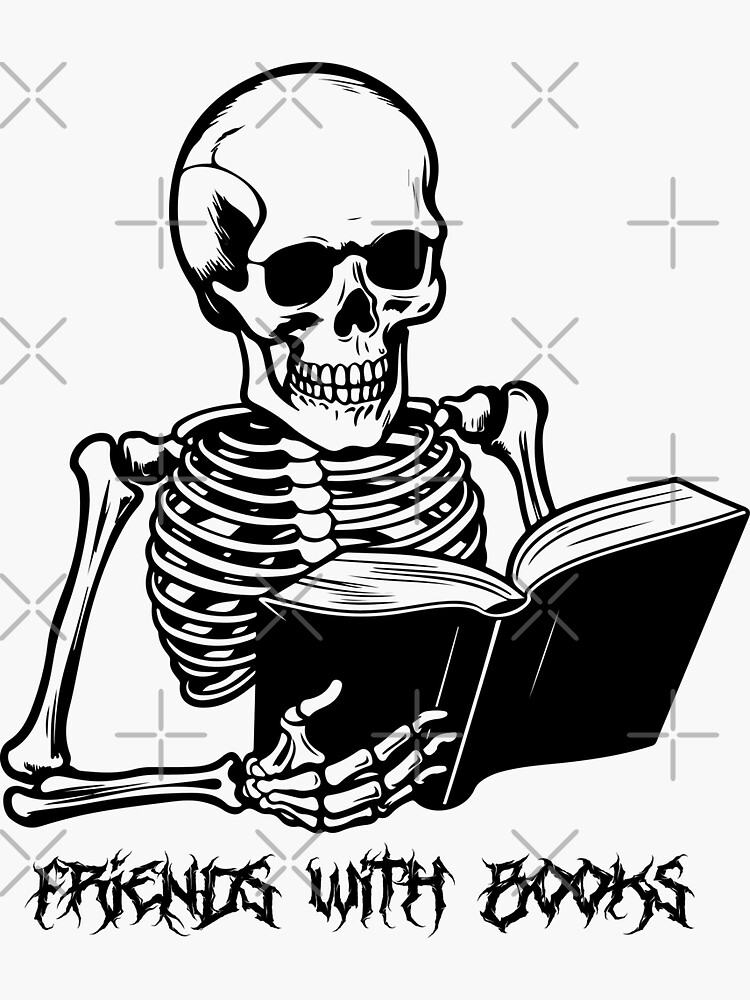 "Reading Skeleton" Sticker for Sale by FWBooks | Redbubble