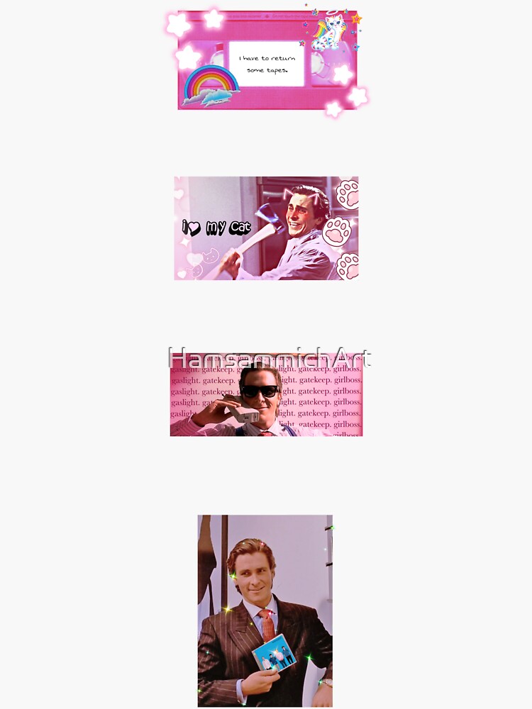 "Patrick Bateman Pink Sticker Sheet" Sticker for Sale by HamsammichArt ...