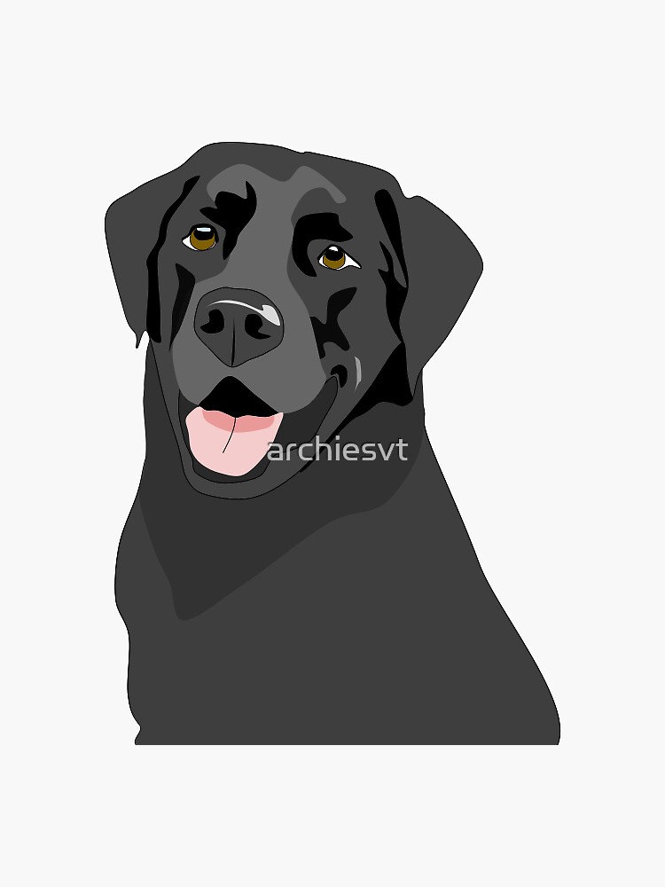 "Black Labrador " Sticker for Sale by archiesvt | Redbubble