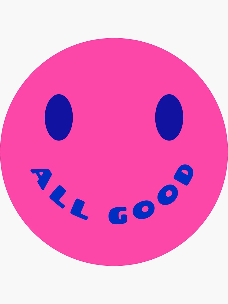 "All Good Smiley Face " Sticker for Sale by Matt W | Redbubble