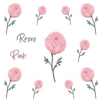 "Roses Pink Vintage Sticker Pack" Stickerundefined by AOCollections ...