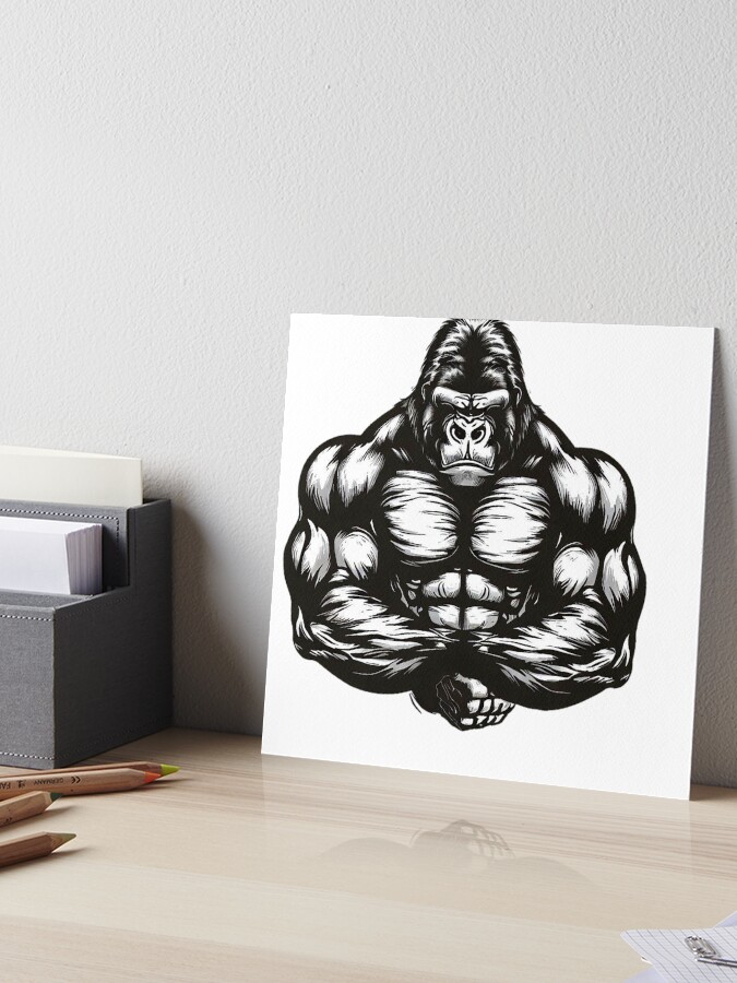 Silverback Gorilla Muscles Drawing
