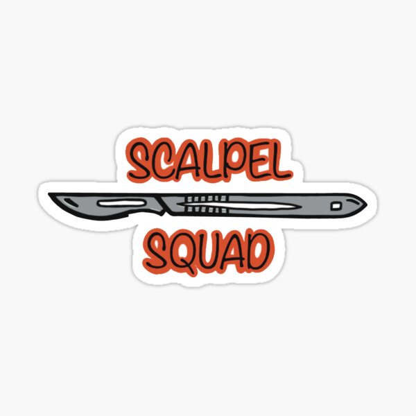 "Scalpel Squad" Sticker for Sale by Sticks-n-Skulls | Redbubble