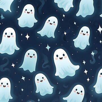 "Adorable Friendly Ghosts Pattern Print" Sticker for Sale by ...