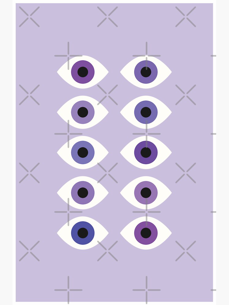"Evil Eye Abstract Retro Purple Gradient Minimalist Modern Art" Sticker ...