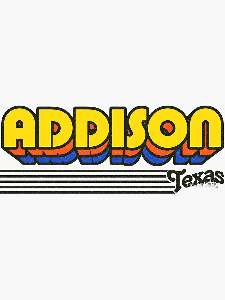 "Addison, Texas | Retro Stripes" Sticker for Sale by retroready | Redbubble