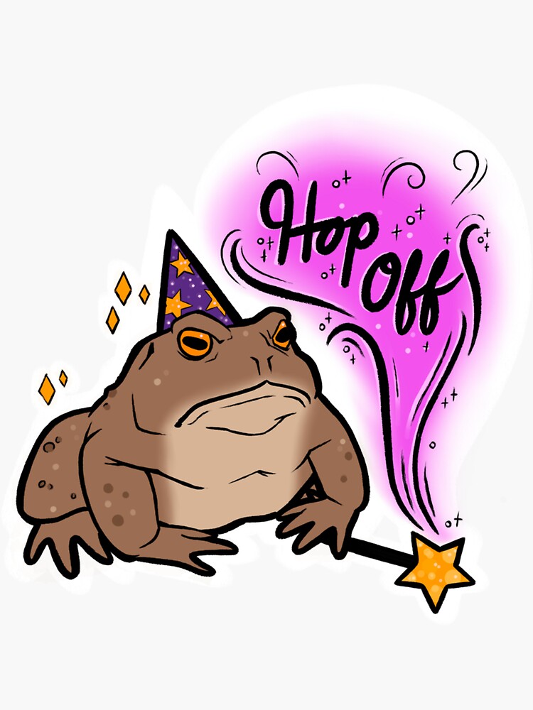 "Hop Off - Wizard Toad" Sticker for Sale by fingerteethart | Redbubble