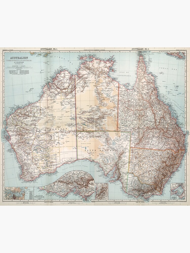 "Australian Topography Map (1911)" Art Print by BravuraMedia | Redbubble