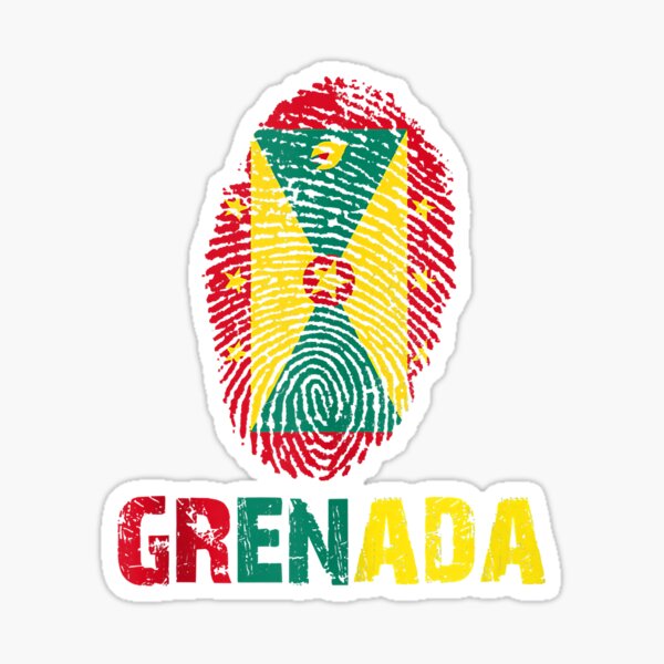 "GRENADA Finger Print Flag I Love GRENADA Ravel Ee " Sticker for Sale ...