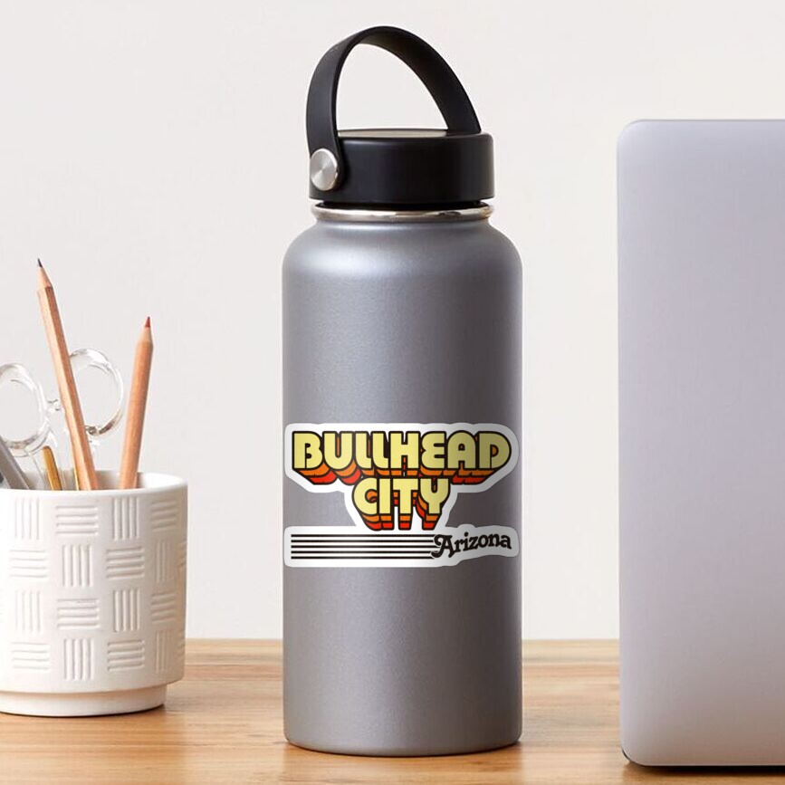 "Bullhead City, Arizona | Retro Stripes" Sticker by retroready | Redbubble