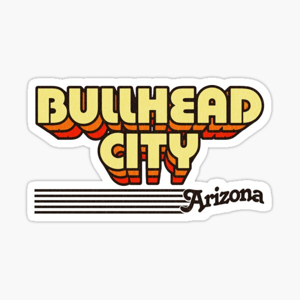 "Bullhead City, Arizona | Retro Stripes" Sticker for Sale by retroready ...