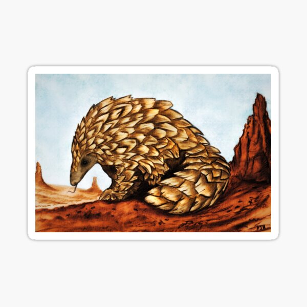 "The Golden Pangolin" Sticker for Sale by PhilipHarvey | Redbubble