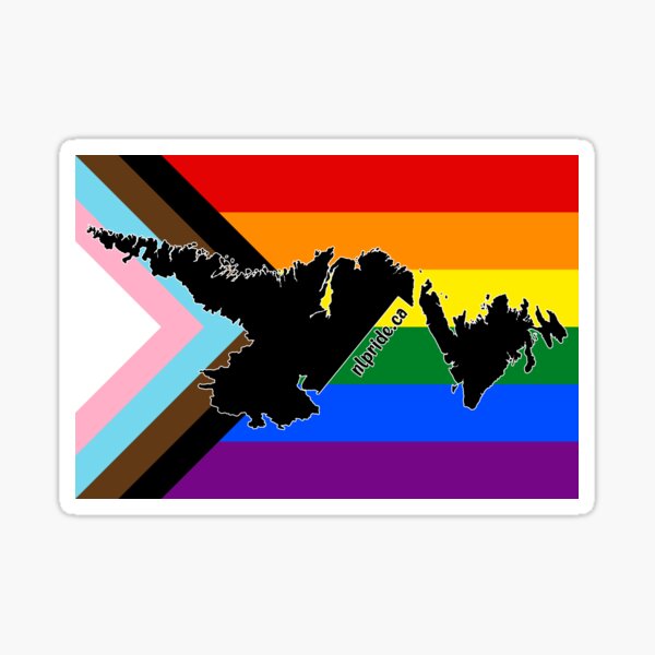 "Newfoundland & Labrador on Progress Pride Flag" Sticker for Sale by ...