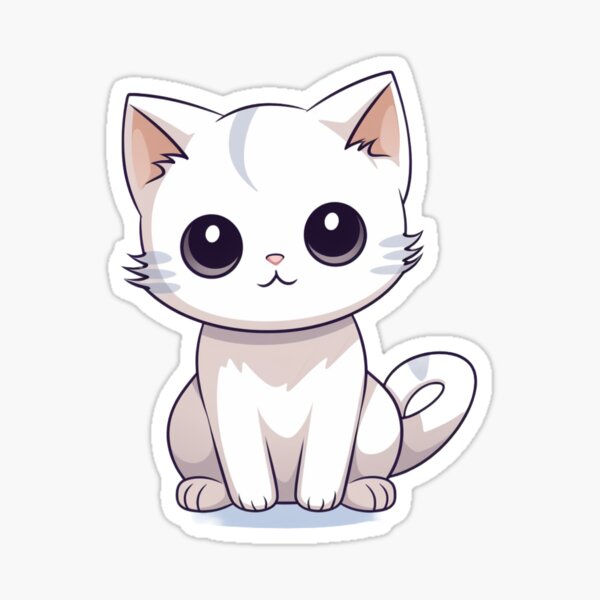 Cute White Kitten Sticker For Sale By Pr1s0n3r Redbubble