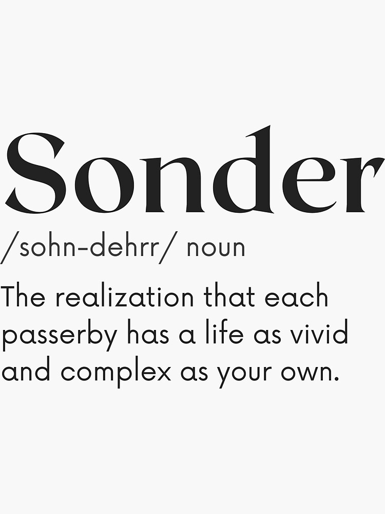 "Sonder" Sticker for Sale by StickerSparkle | Redbubble
