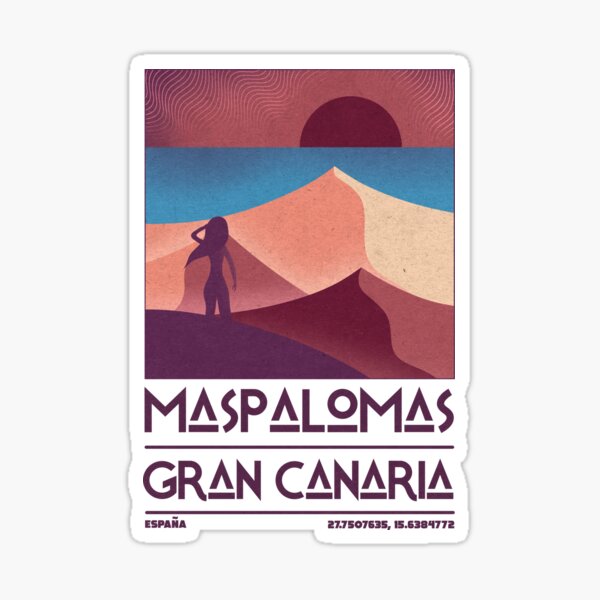 "Maspalomas, Gran Canaria, Spain Retro Travel" Sticker for Sale by JDP ...