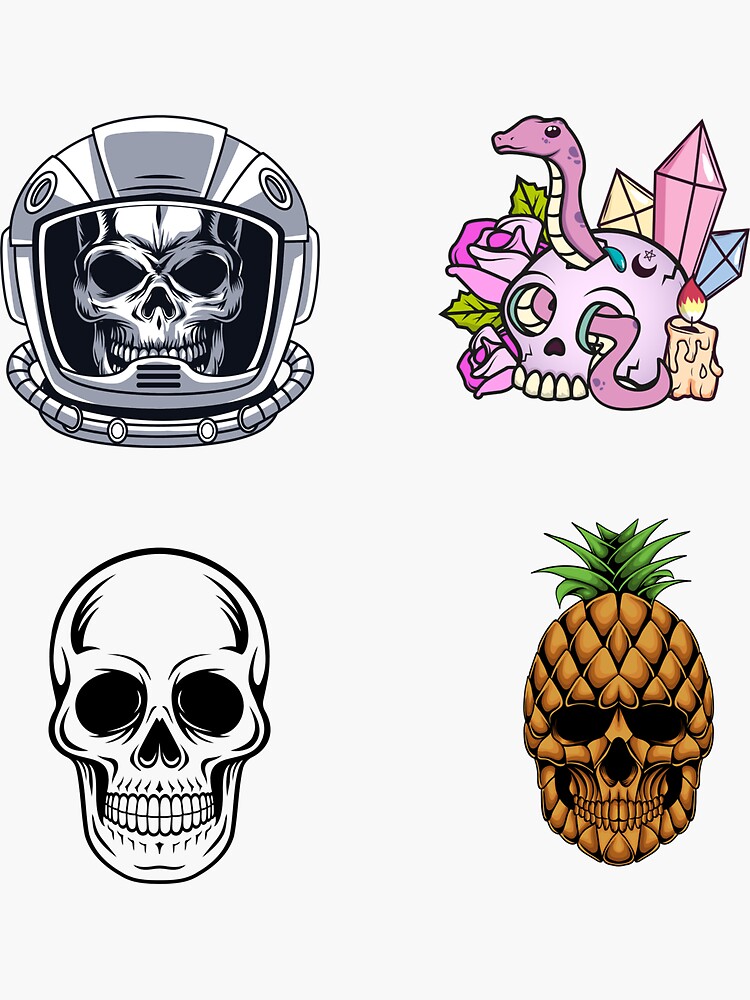 "Skull Heads Sticker Pack" Sticker for Sale by Ilustro | Redbubble