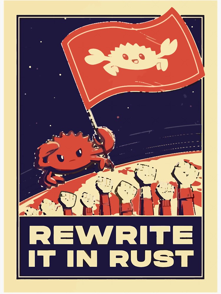 "Rewrite It In Rust - Rust Programming" Sticker for Sale by ro-denamara ...