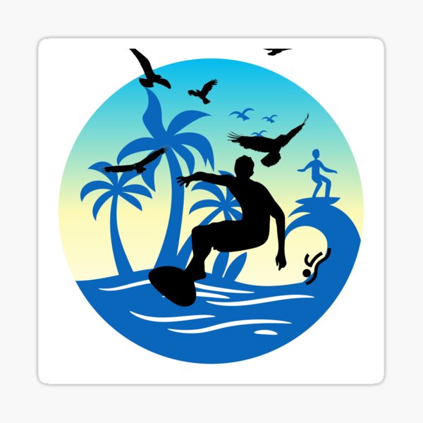 " SUMMER FULL OF SURFING " Sticker for Sale by Trends-InWorld | Redbubble
