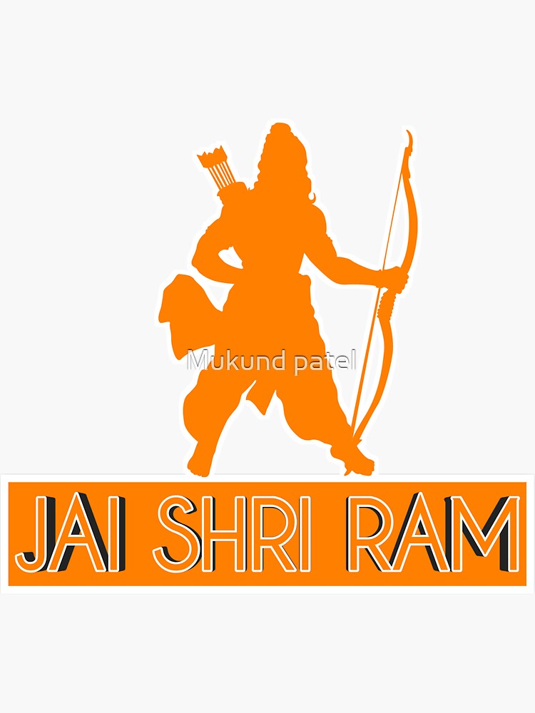 "Jai Shri Ram saffron stiker " Sticker for Sale by Mukund patel | Redbubble