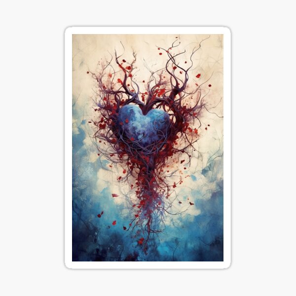 "Mystical Emotions - Heart in Paint Splatters" Sticker for Sale by ...