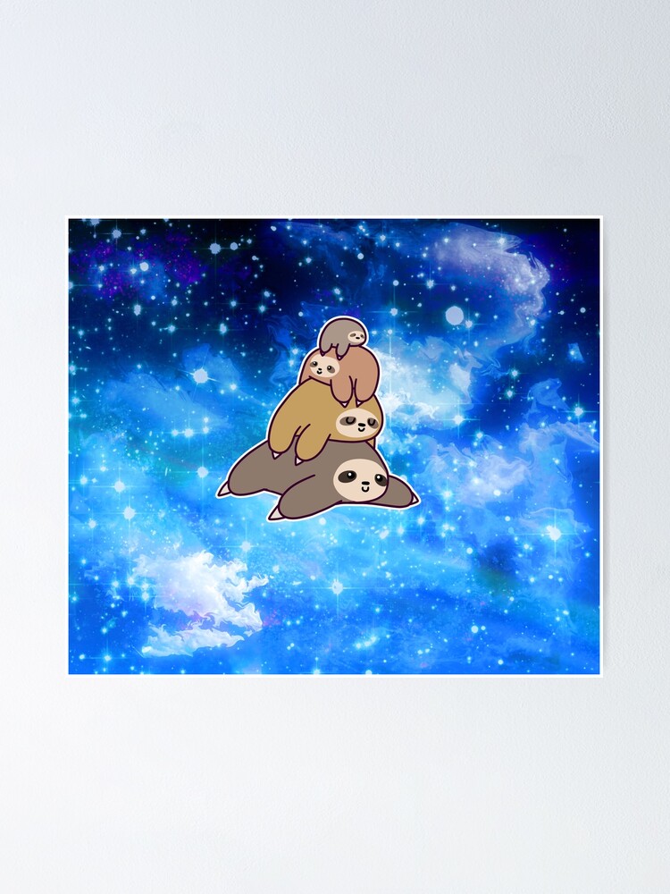 "Sloth Stack Night Sky" Poster by SaradaBoru | Redbubble