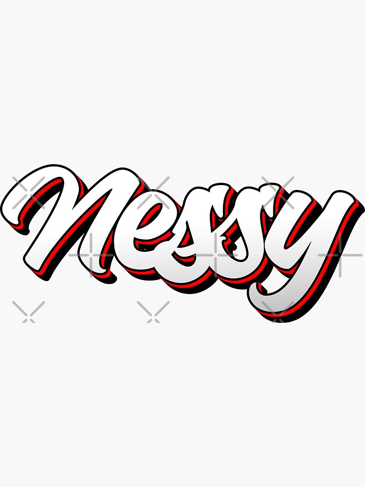 "Retro Nessy Name Label" Sticker for Sale by NafilNafiz | Redbubble