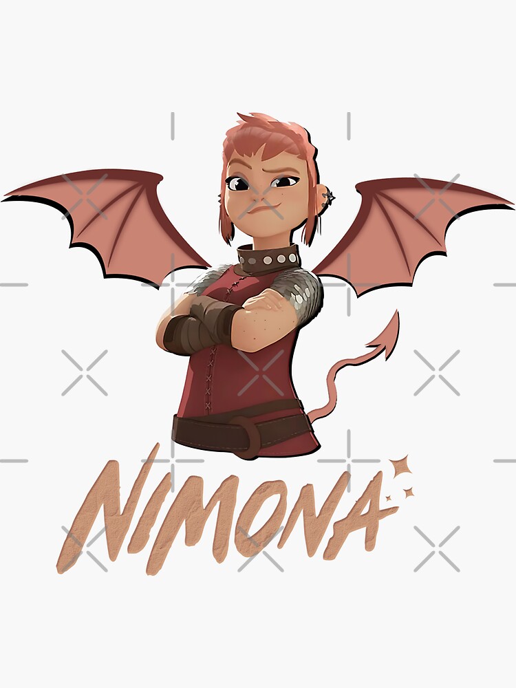 "Nimona Wings With Name" Sticker for Sale by PDPComics | Redbubble